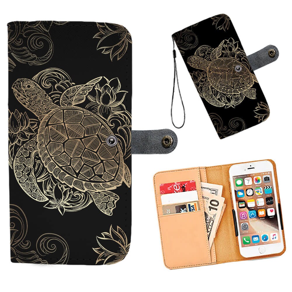 Sea Turtle Phone Wallet Case, Turtle Lover Gift Idea, Smartphone Card ...