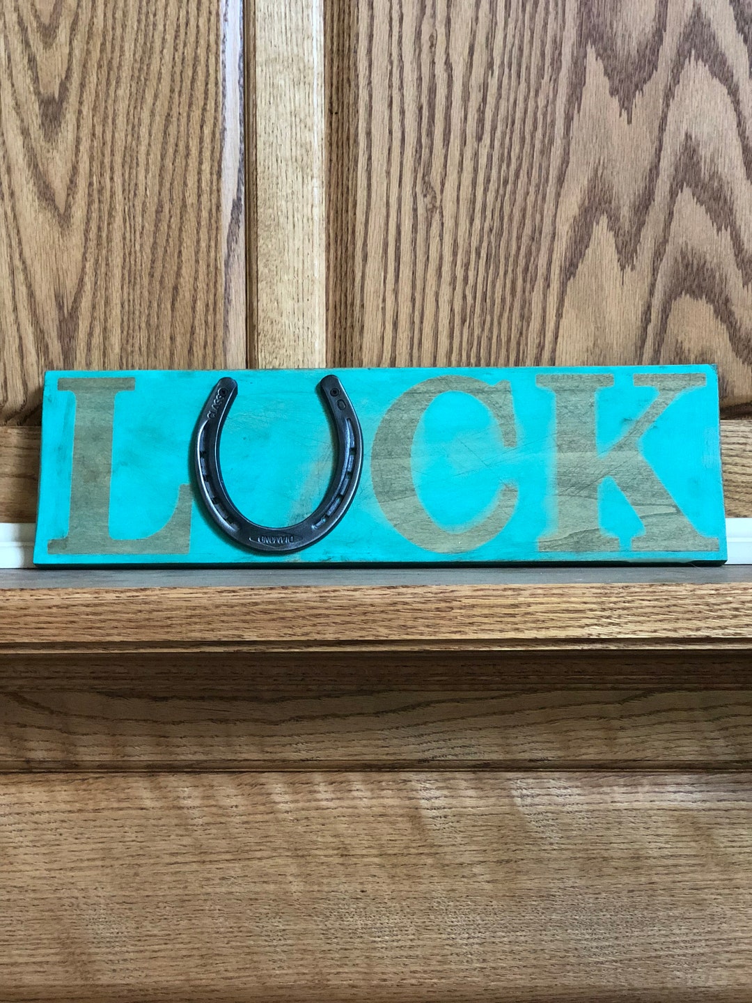 Rustic Horseshoe Luck Sign | Hand Crafted | Hand Painted | Real Barn ...