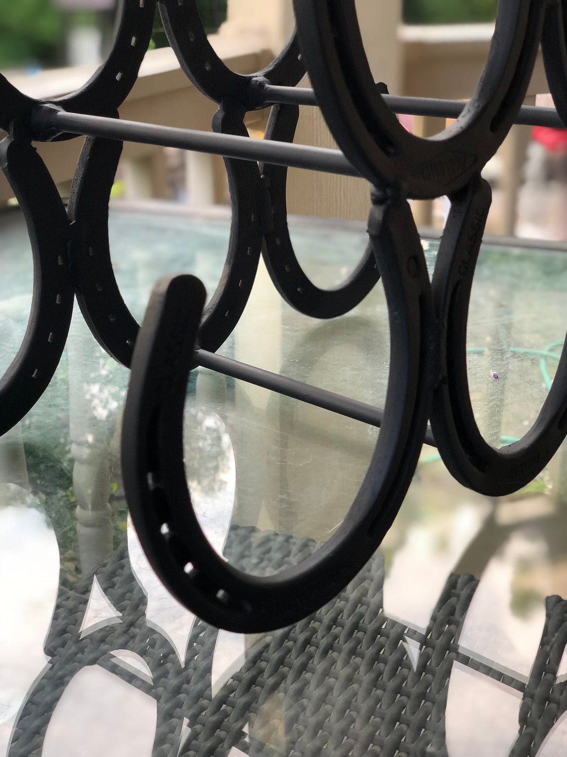 Custom Rustic Horseshoe Wine Rack Hand Crafted Hand | Etsy