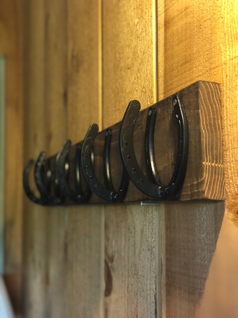 Rustic Horseshoe Coat and Hat Rack Hand Crafted Hand - Etsy