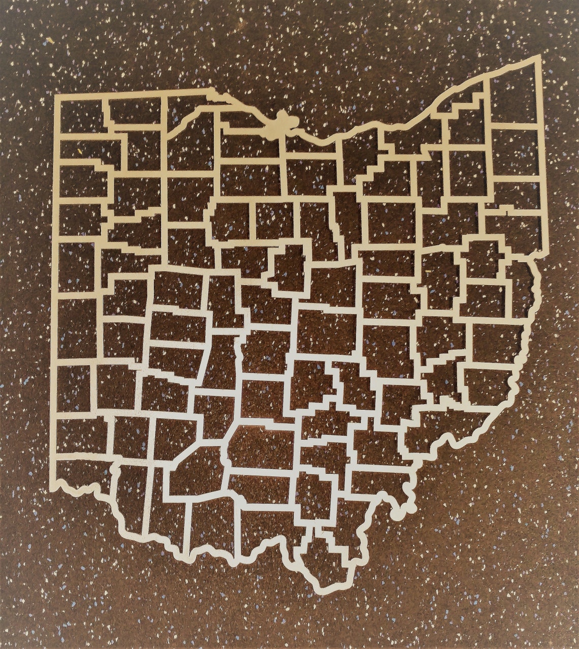 Rustic Ohio State County Map Art Metal Art Home Decor - Etsy