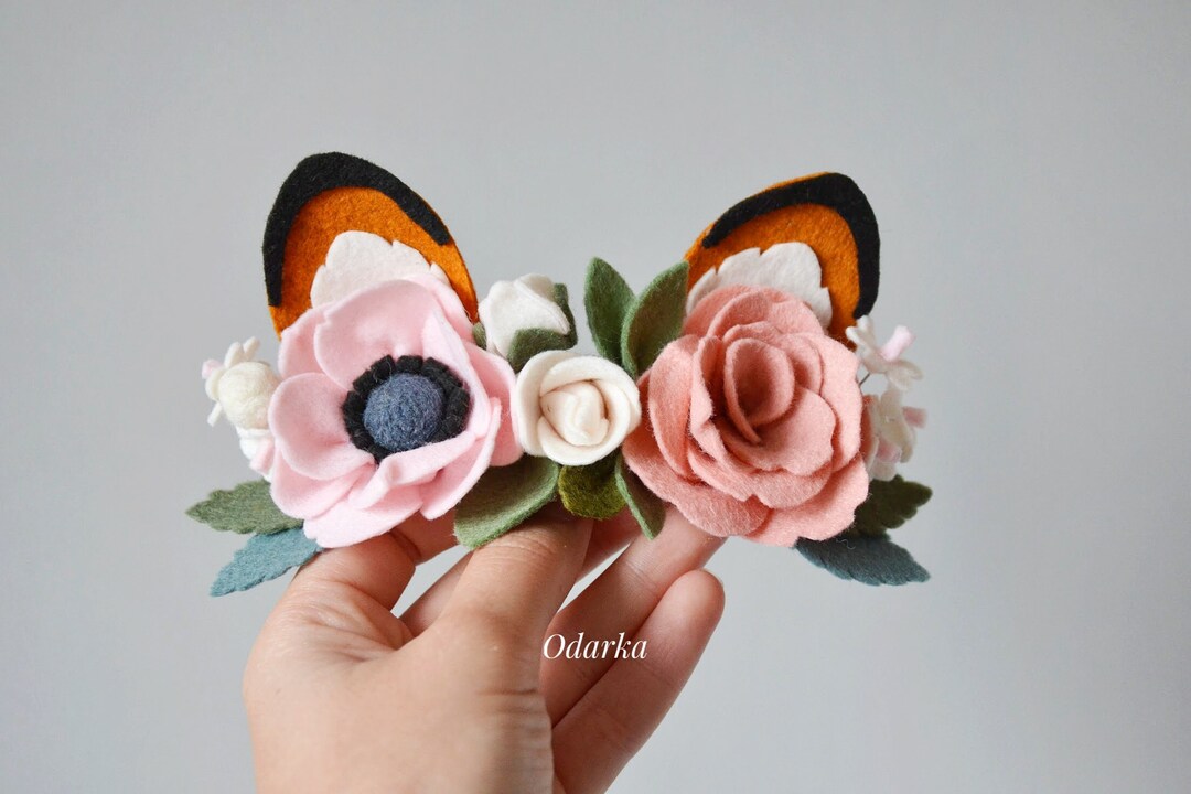 Felt Fox Ears Headband, Baby Fox Headband, Animal Ears Headband ...