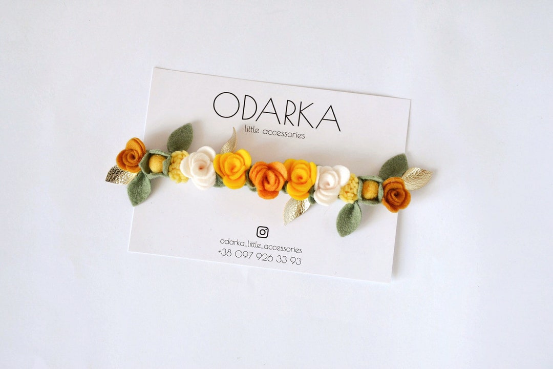 Autumn Felt Flower Headband, Autumn Crown Floral Headband, Fall Flower ...