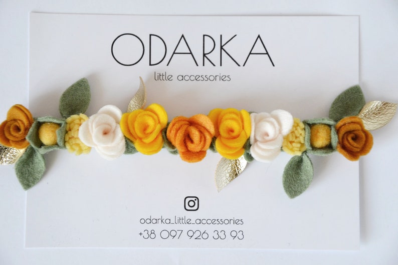 Autumn Felt Flower Headband Autumn Crown Floral Headband | Etsy