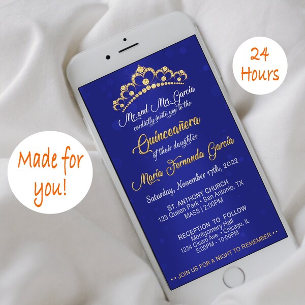 Quinceanera Crown Royal Invitation - Etsy