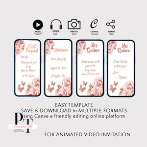 Mis Quince Vídeo Court Proposal Card - Will You Be My Dama My ...