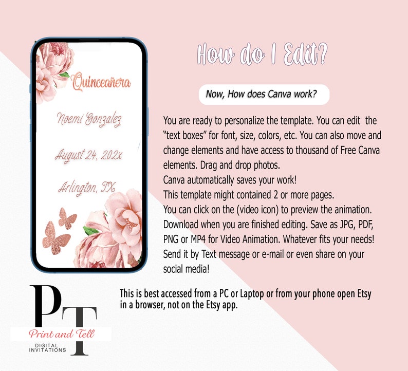 Mis Quince Vídeo Court Proposal Card - Will You Be My Dama My ...