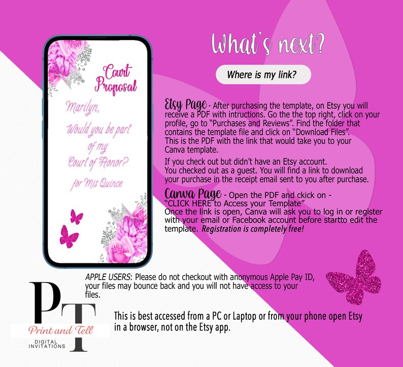 Mis Quince Court of Honor Proposal Card Will You Be My Dama My ...