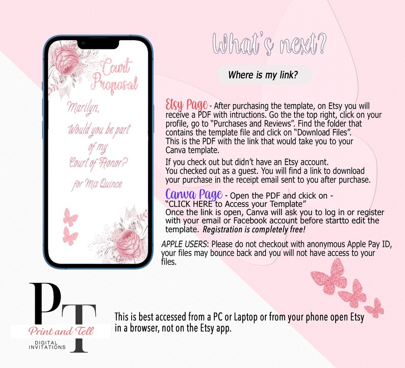 Mis Quince Court of Honor Proposal Card Will You Be My Dama My ...