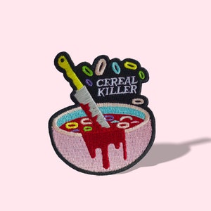 Metallic Cereal Killer Iron-on Patch for Jackets, Large Serial Killer ...