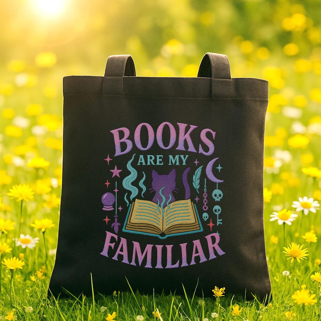 Pastel Goth Book Tote: Witchcore Black Canvas Bag - Etsy