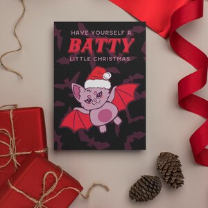 Bat Christmas Card: Spooky Goth Holiday Card Set - Etsy