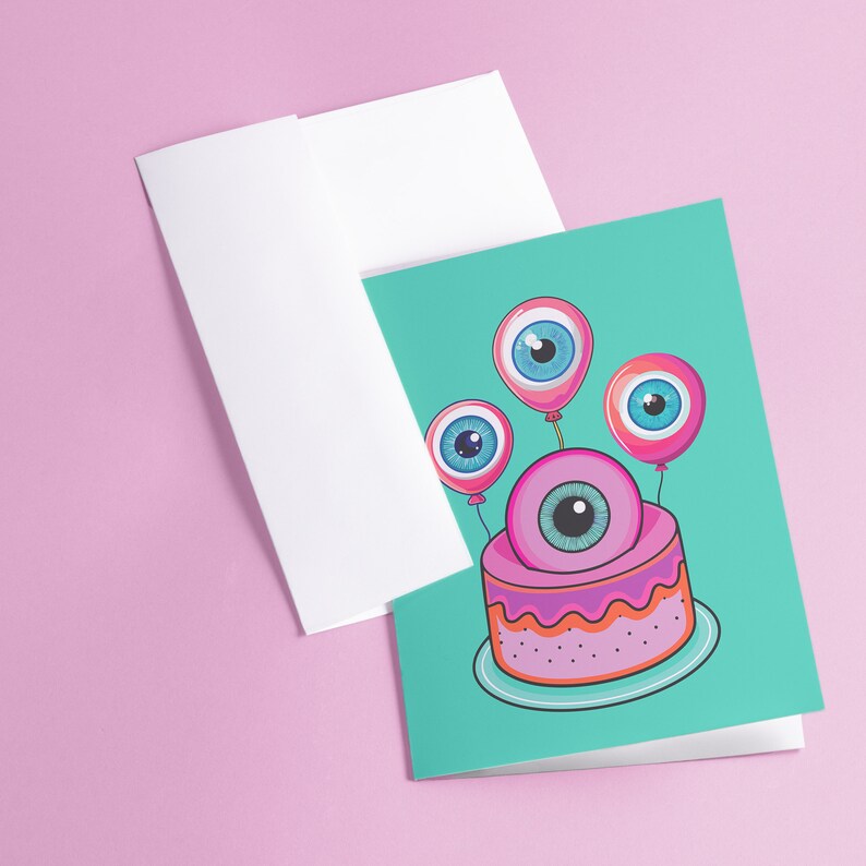 Eyeball Cake Birthday Card, Weirdcore, Spooky Birthday, Goth Birthday ...