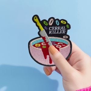 Metallic Cereal Killer Iron-on Patch for Jackets, Large Serial Killer ...