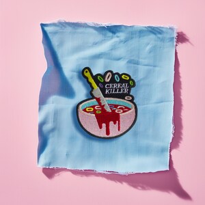 Metallic Cereal Killer Iron-on Patch for Jackets, Large Serial Killer ...