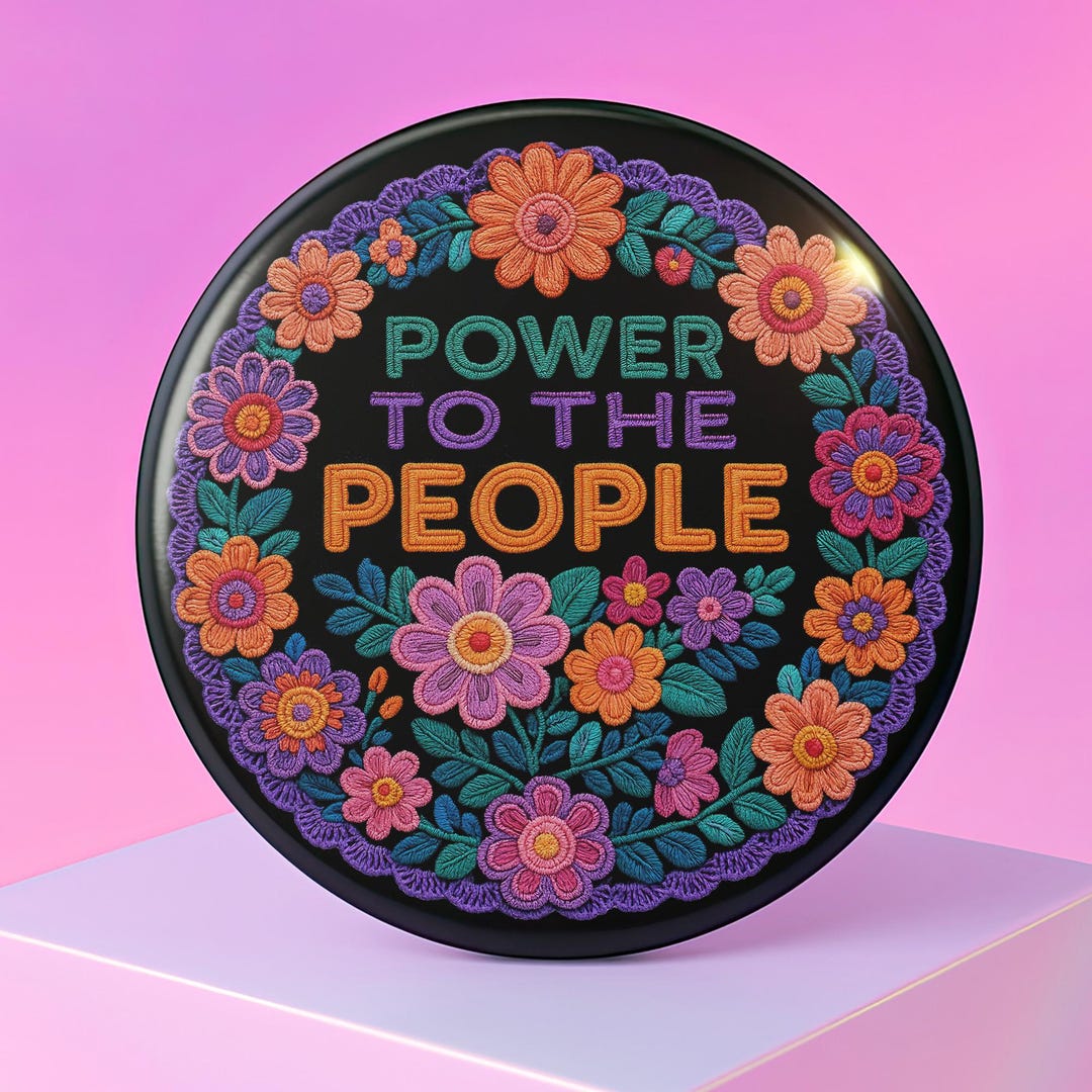 Political Protest Pin, Power to the People Button, Resistance Badge ...