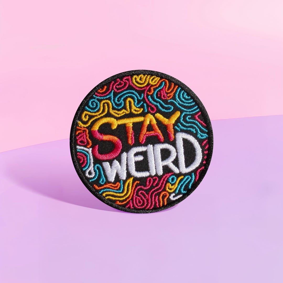 Stay Weird Psychedelic Embroidered Iron-on Patch With Neon Colors for ...