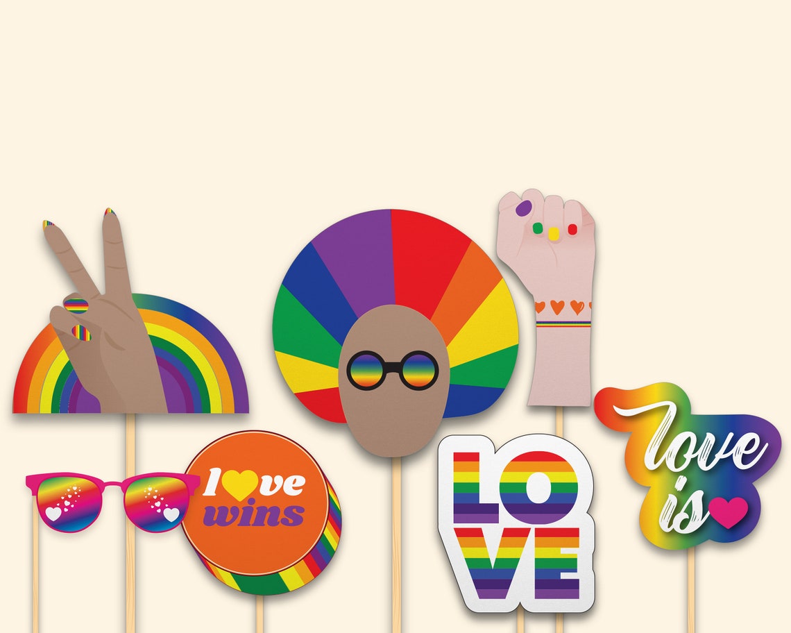 Printable Gay LGBT Pride Photo Booth Prop Set Digital | Etsy