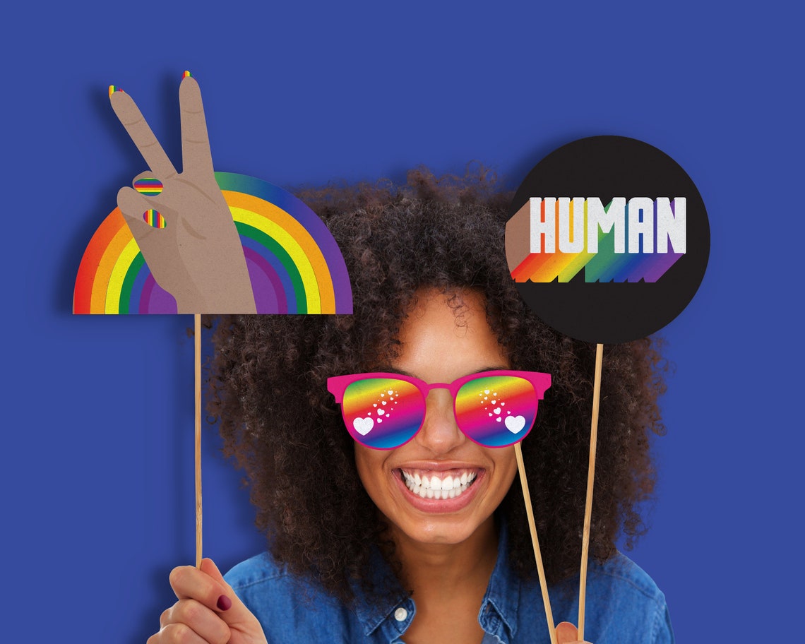 Printable Gay LGBT Pride Photo Booth Prop Set Digital | Etsy