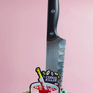 Metallic Cereal Killer Iron-on Patch for Jackets, Large Serial Killer ...