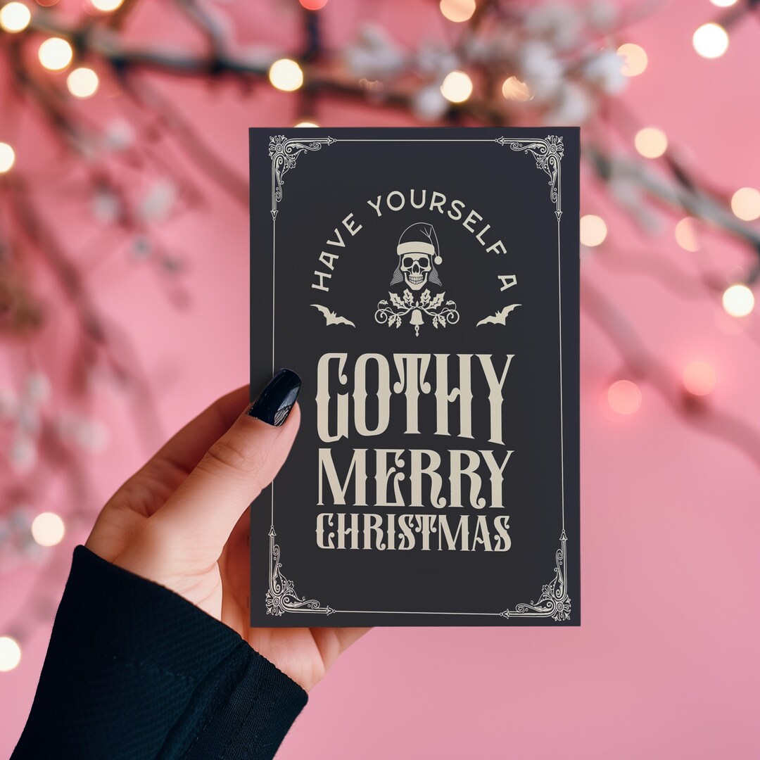Gothic Christmas Card, Dark Academia Holiday Greetings, Witchy Xmas ...