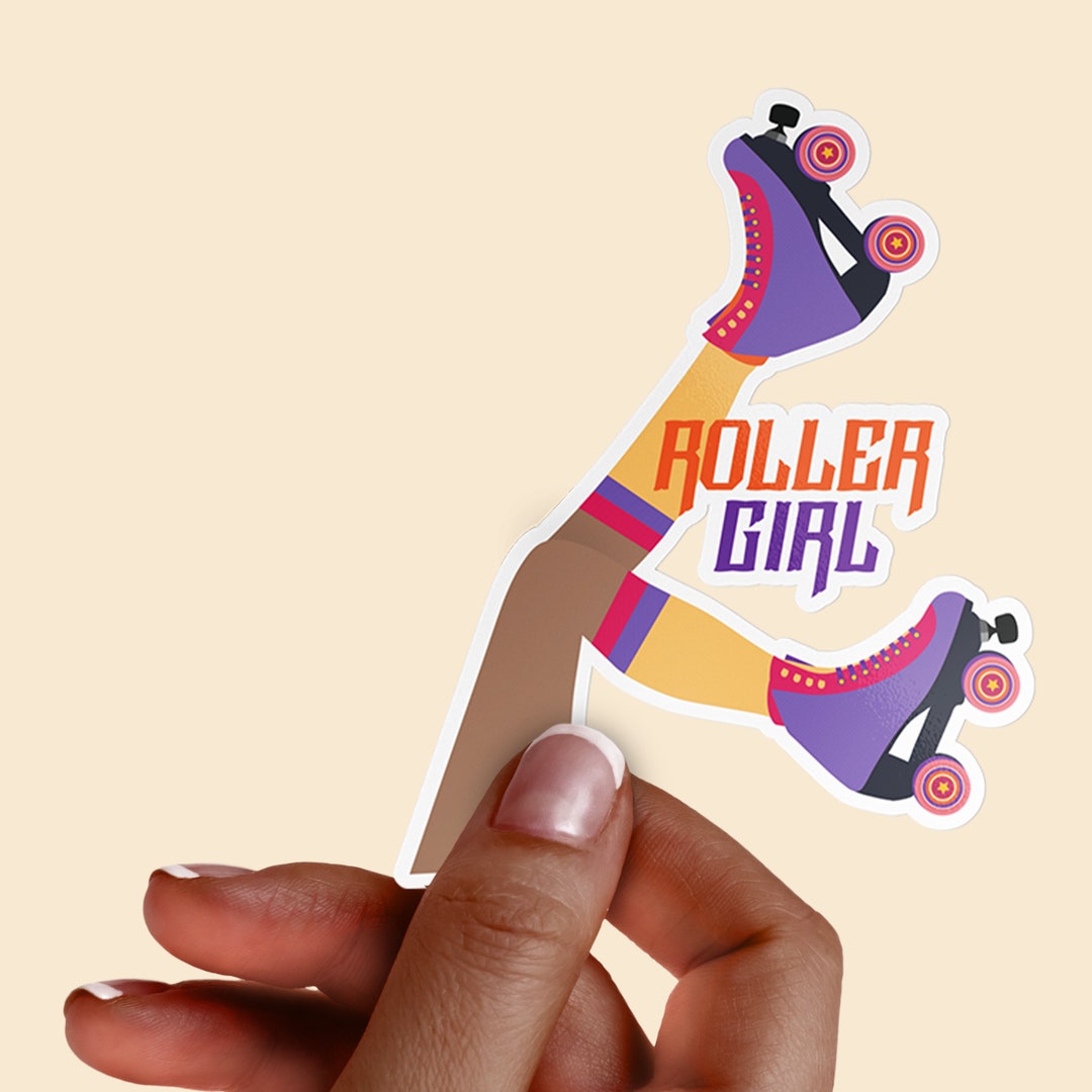 Large Roller Girl Premium Vinyl Sticker Roller Skating - Etsy