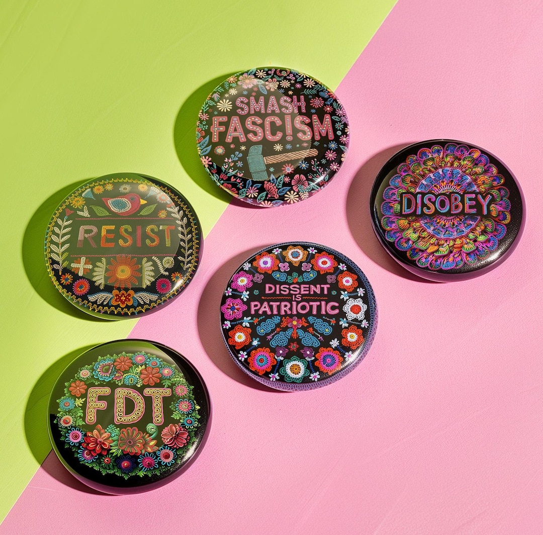 Political Protest Pin Set, Anti-fascist Lapel Pins, Activist Gift ...