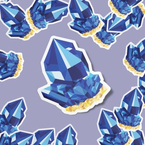 Blue Sapphire Crystal Premium Vinyl Sticker, Gift for Virgo, Bohemian ...