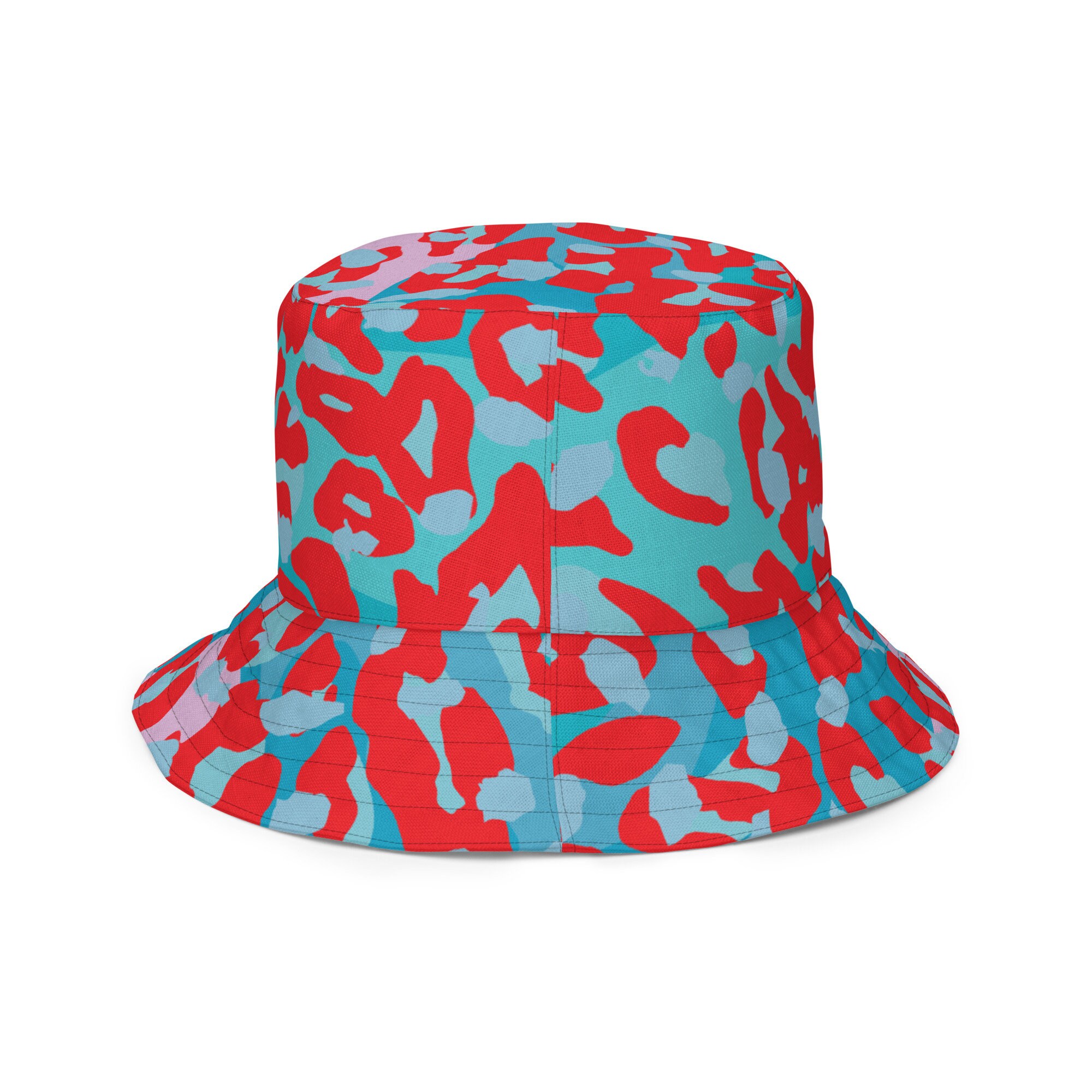 Reversible Bucket Hat: Leopard & Lava Print, Unisex Summer Hat - Etsy