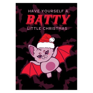 Bat Christmas Card: Spooky Goth Holiday Card Set - Etsy