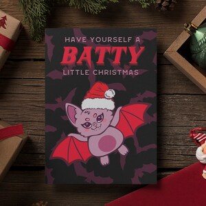 Bat Christmas Card: Spooky Goth Holiday Card Set - Etsy