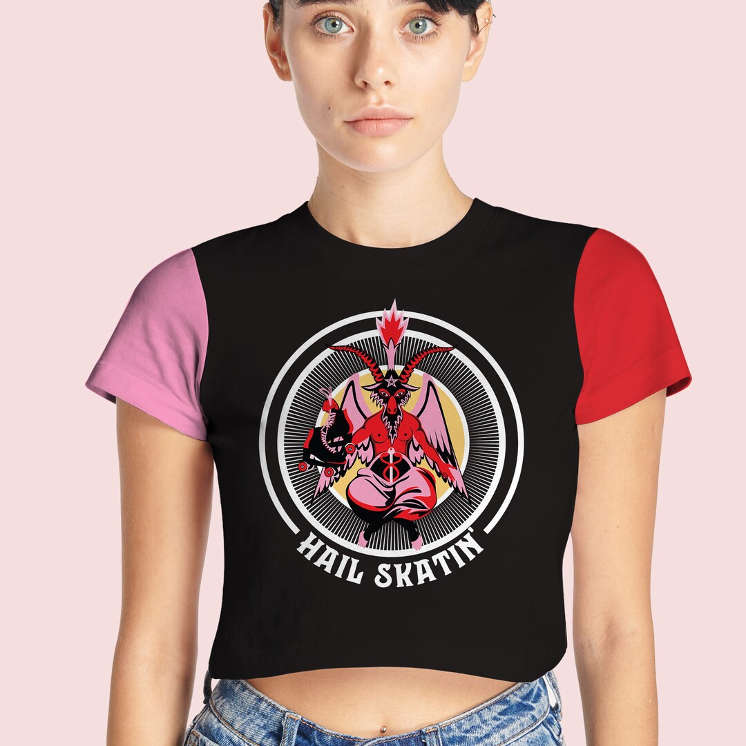 Goth Roller Derby Crop Top – Occult Skate Wear, Punk Graphic Tee - Etsy