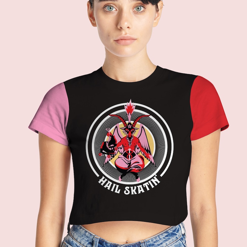 Goth Roller Derby Crop Top – Occult Skate Wear, Punk Graphic Tee - Etsy