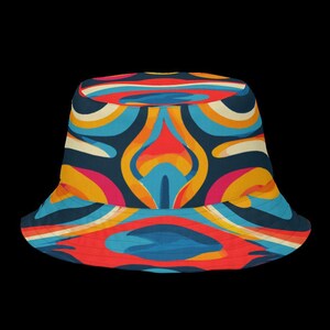 Psychedelic Swirlscape Reversible Bucket Hat, Hippie Hat, Unisex ...