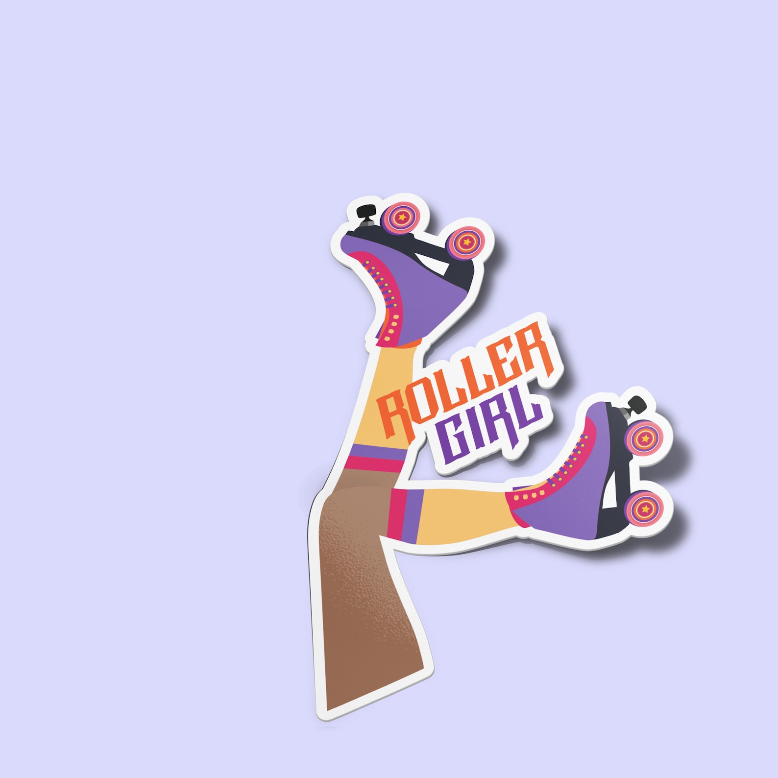 Large Roller Girl Premium Vinyl Sticker Roller Skating | Etsy
