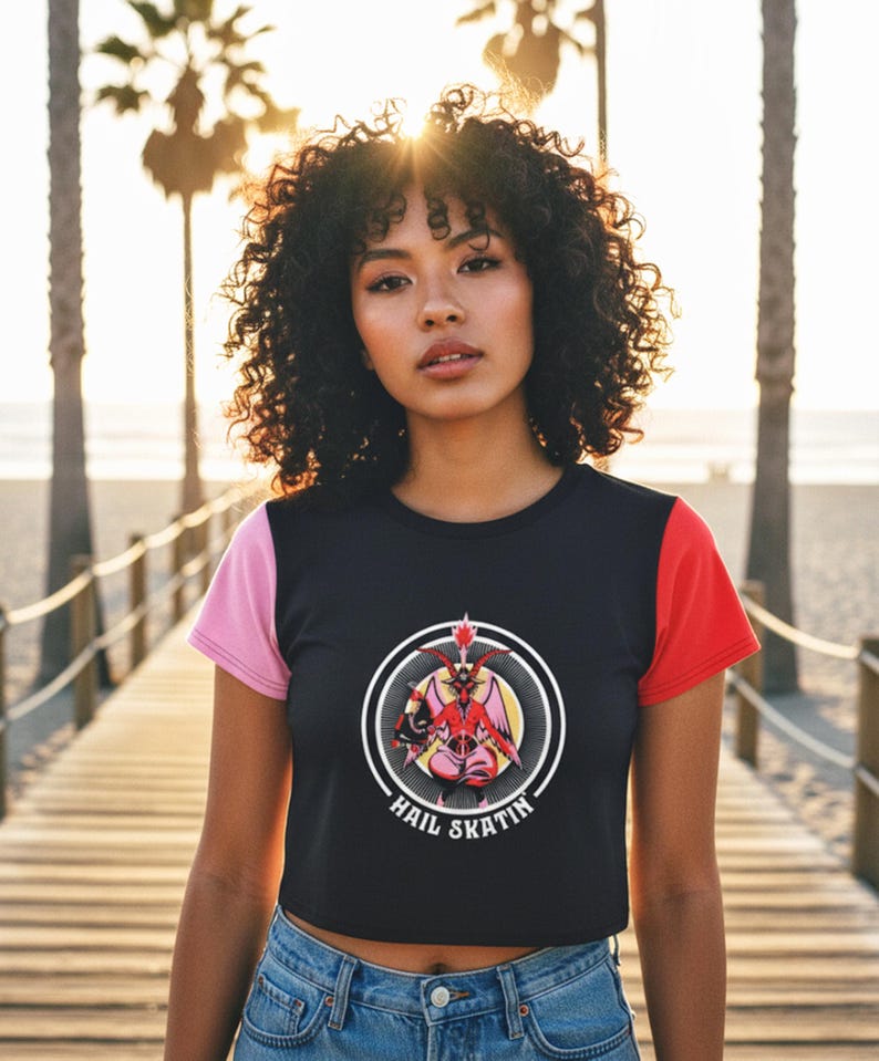 Goth Roller Derby Crop Top – Occult Skate Wear, Punk Graphic Tee - Etsy