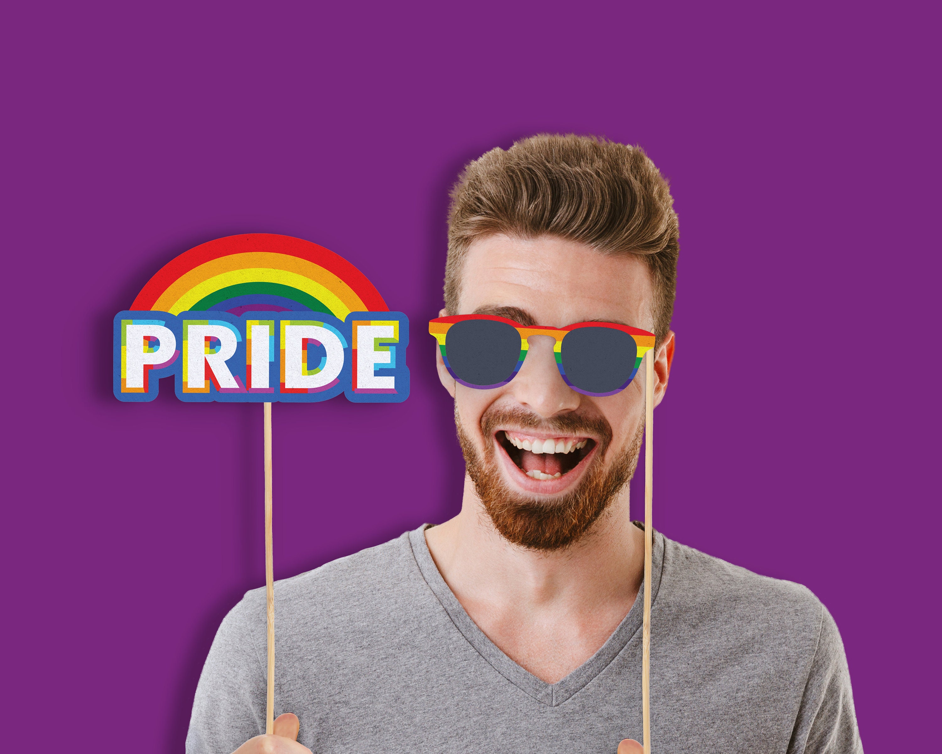Printable Gay LGBT Pride Photo Booth Prop Set Digital - Etsy