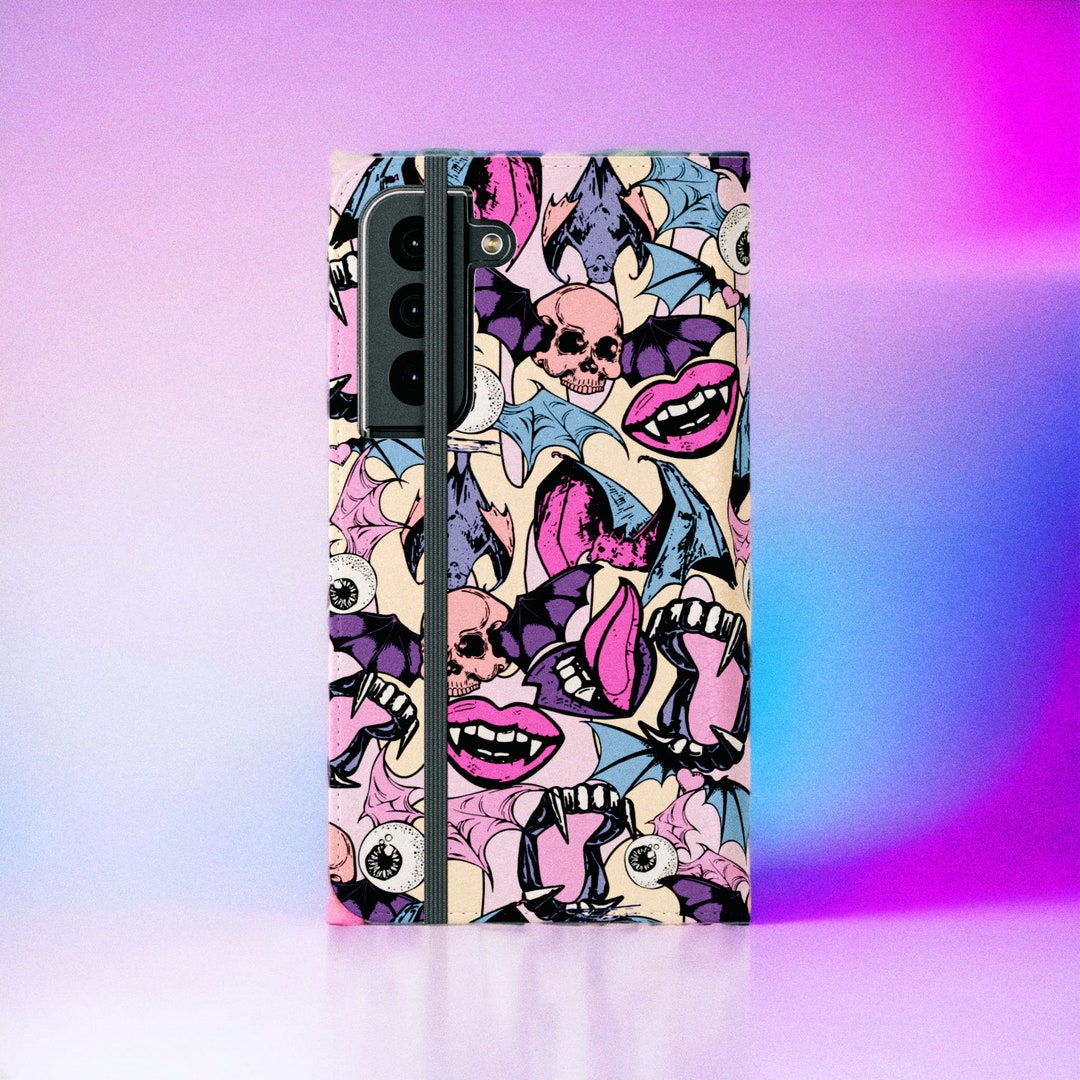 Pastel Goth Samsung Galaxy S22 Flip Phone Case, Bat Phone Case, Vampire ...