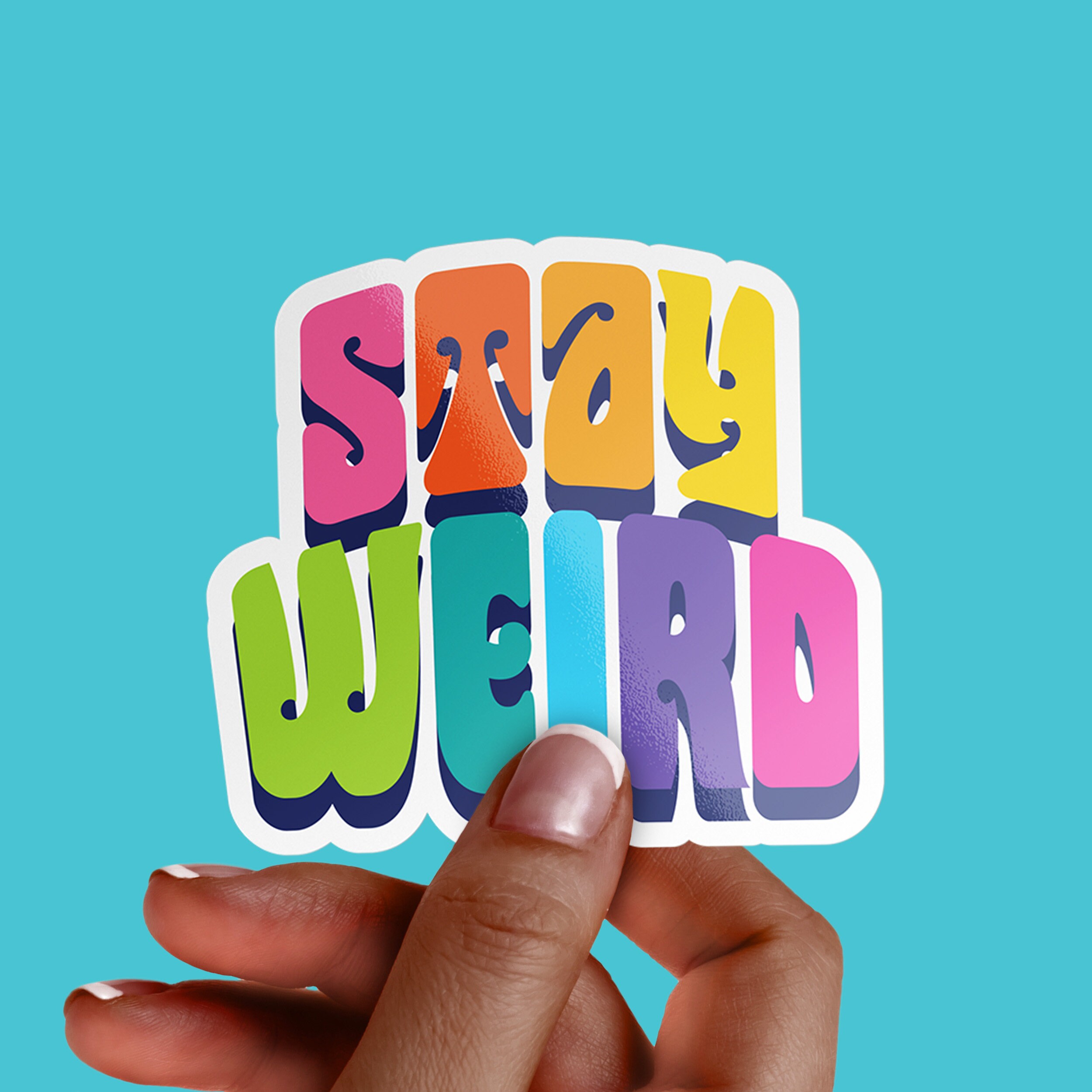 Stay Weird Holographic Vinyl Sticker Weird Gifts Laptop | Etsy