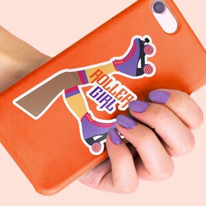 Large Roller Girl Premium Vinyl Sticker Roller Skating - Etsy