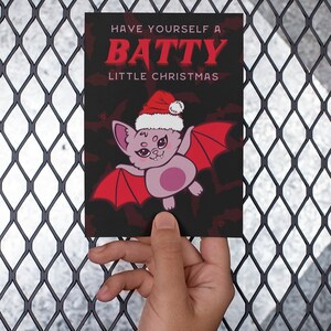 Bat Christmas Card: Spooky Goth Holiday Card Set - Etsy