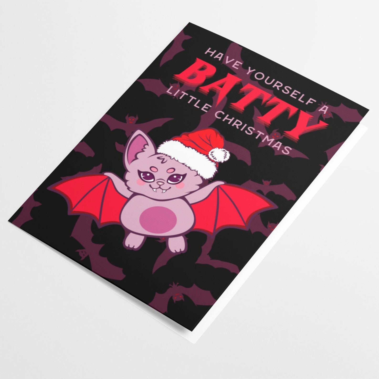 Bat Christmas Card: Spooky Goth Holiday Card Set - Etsy
