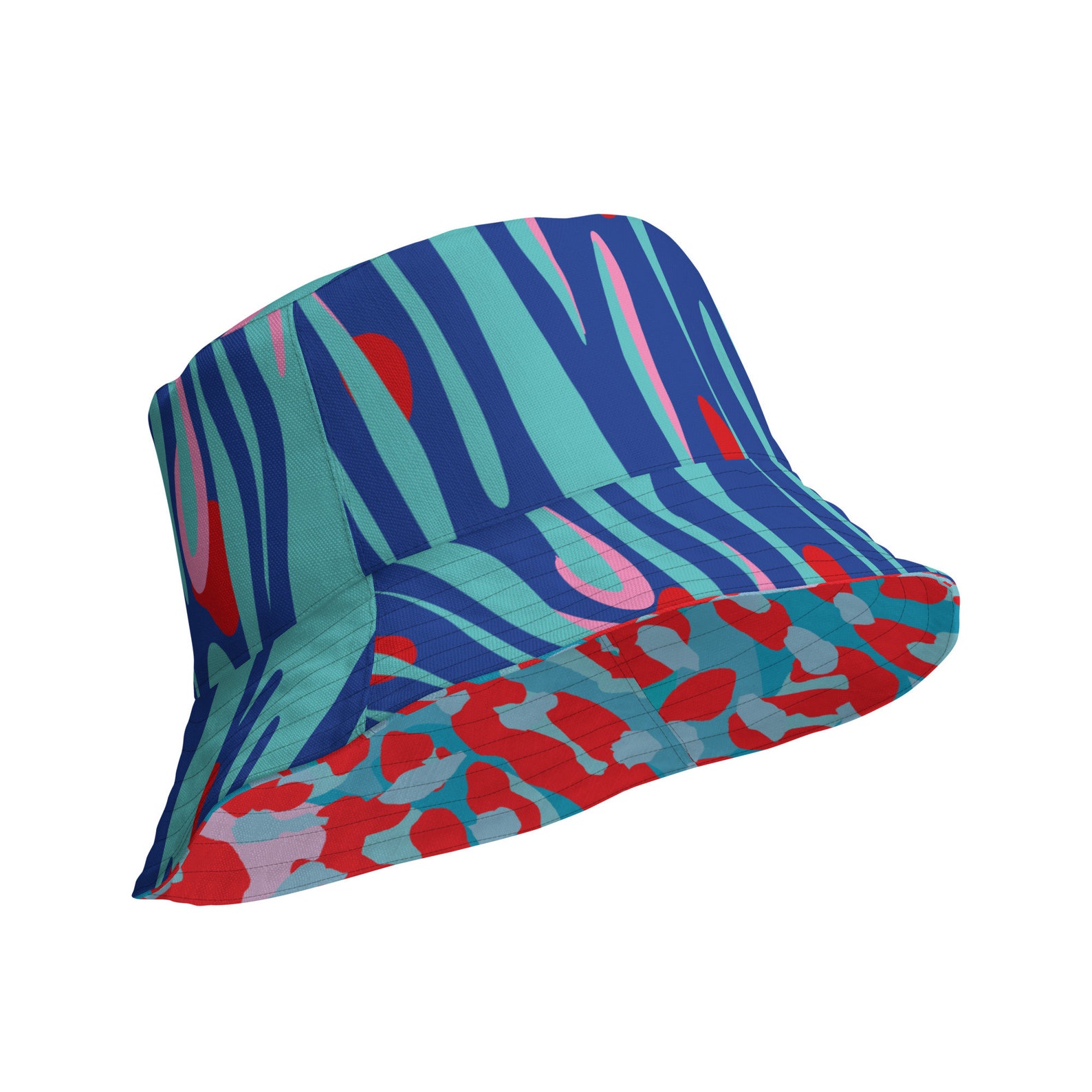 Reversible Bucket Hat: Leopard & Lava Print, Unisex Summer Hat - Etsy