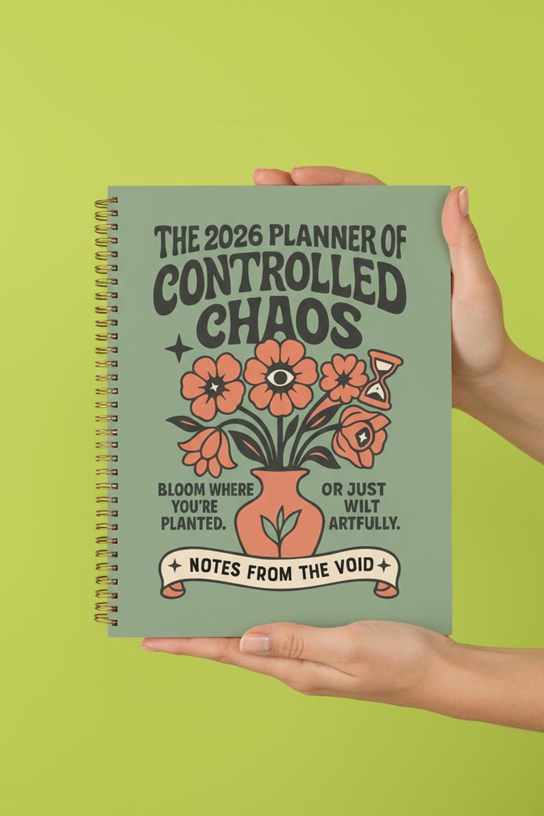 2026 Retro Floral Chaos Planner - Hardcover 70s Weekly Organizer for ...