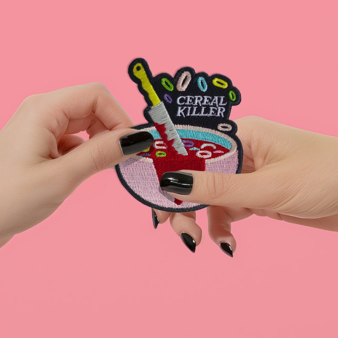 Metallic Cereal Killer Iron-on Patch for Jackets, Large Serial Killer ...