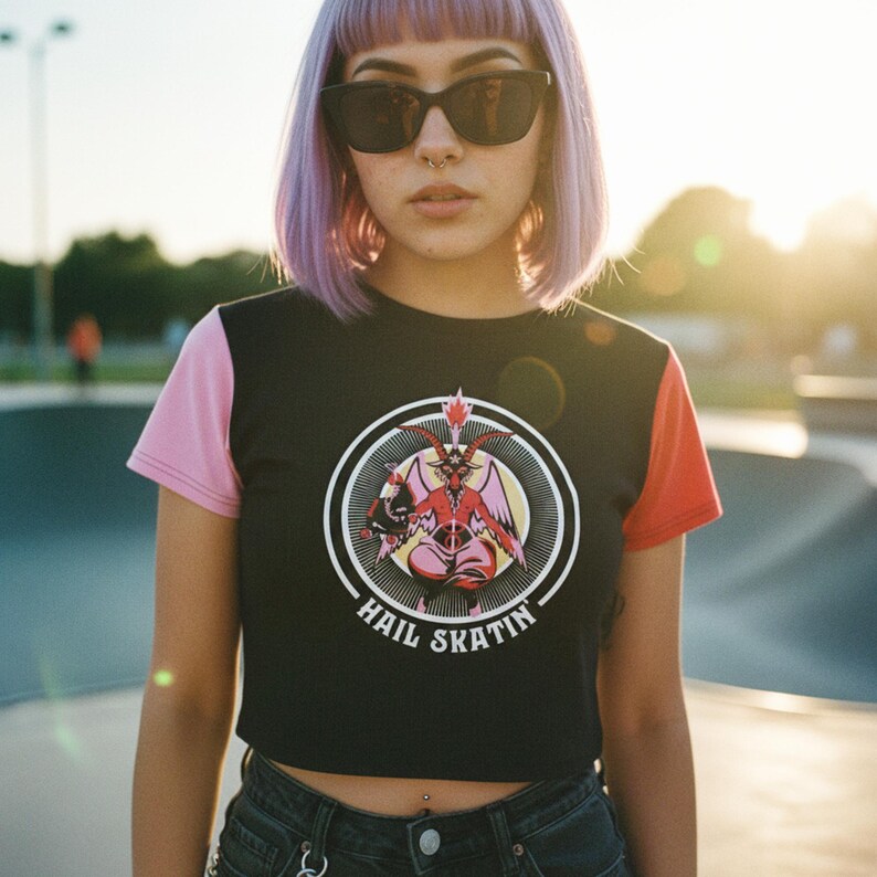 Goth Roller Derby Crop Top – Occult Skate Wear, Punk Graphic Tee - Etsy