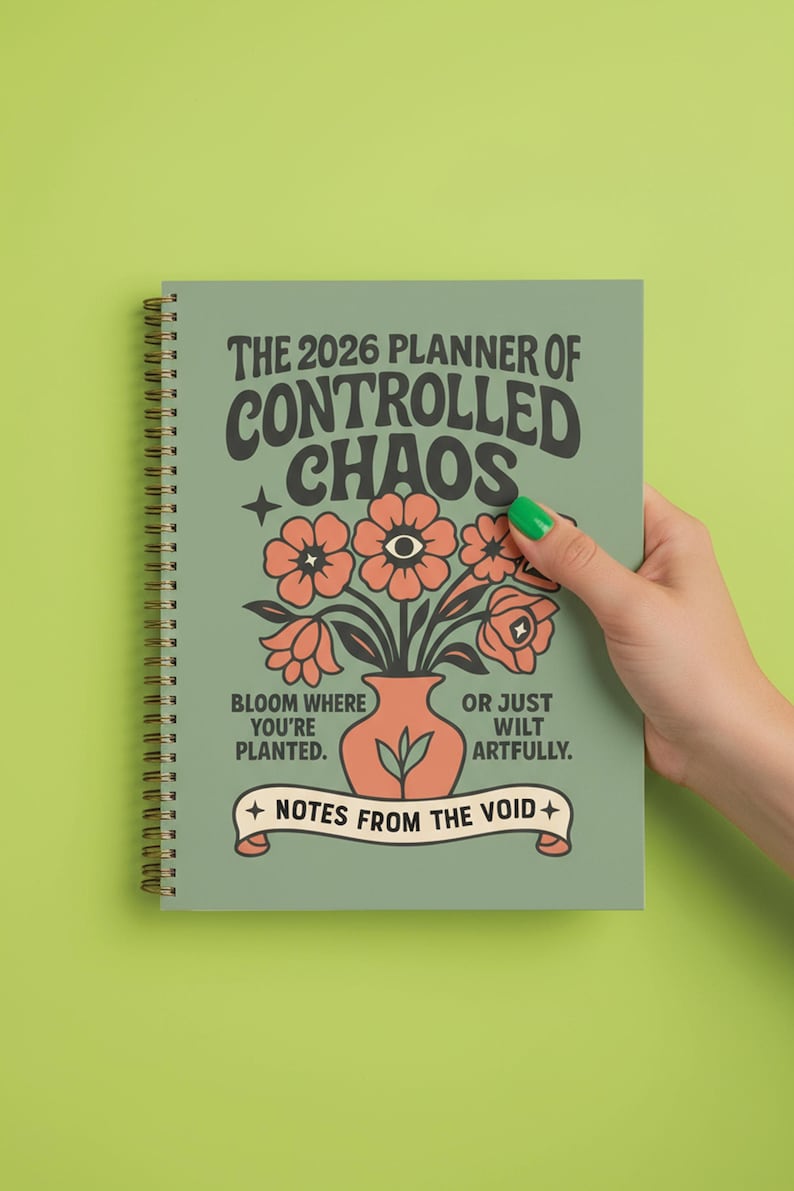 2026 Retro Floral Chaos Planner - Hardcover 70s Weekly Organizer for ...
