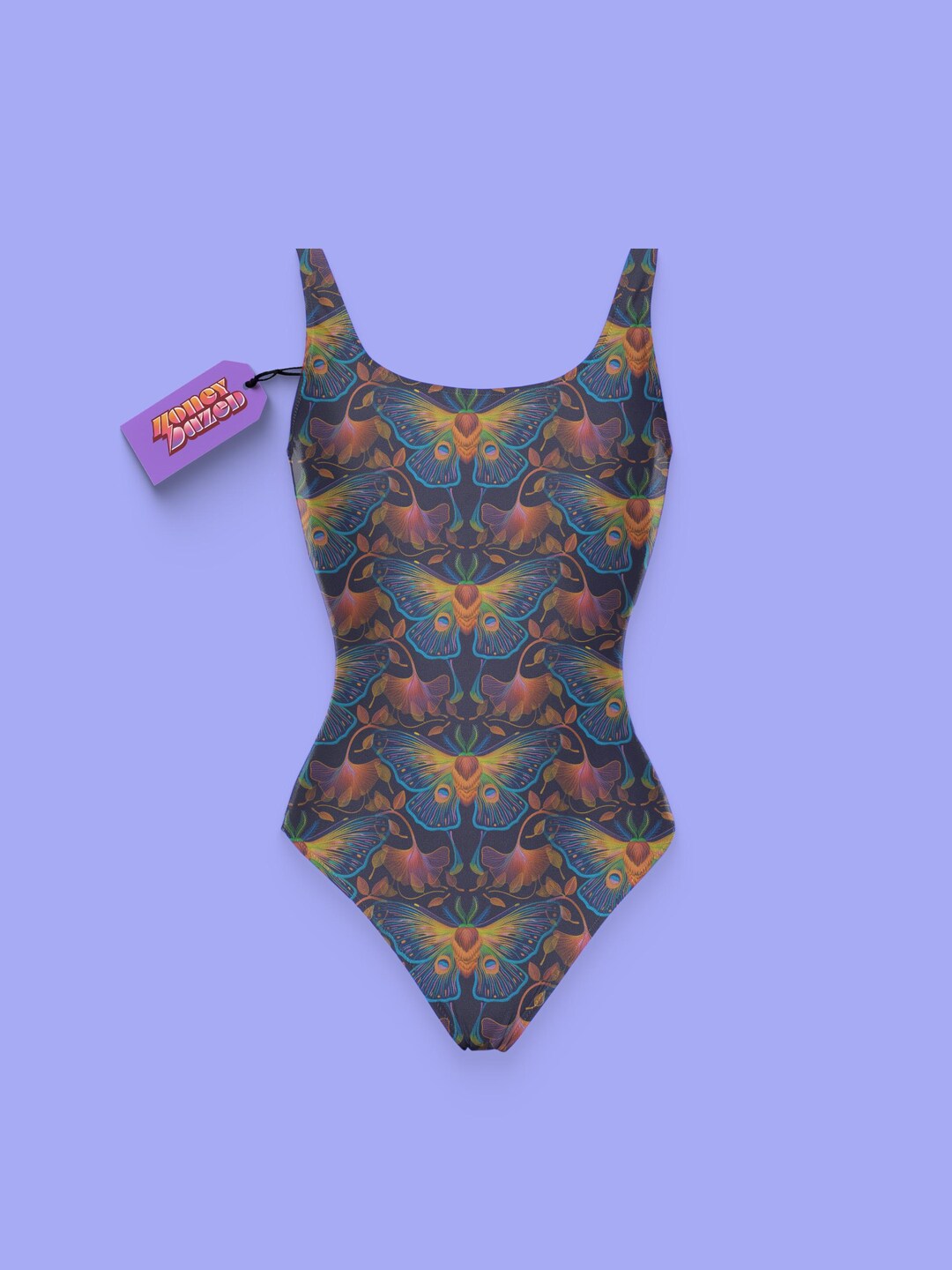 Witchy Luna Moth One-piece Swimsuit, Psychedelic Gothic Butterfly ...