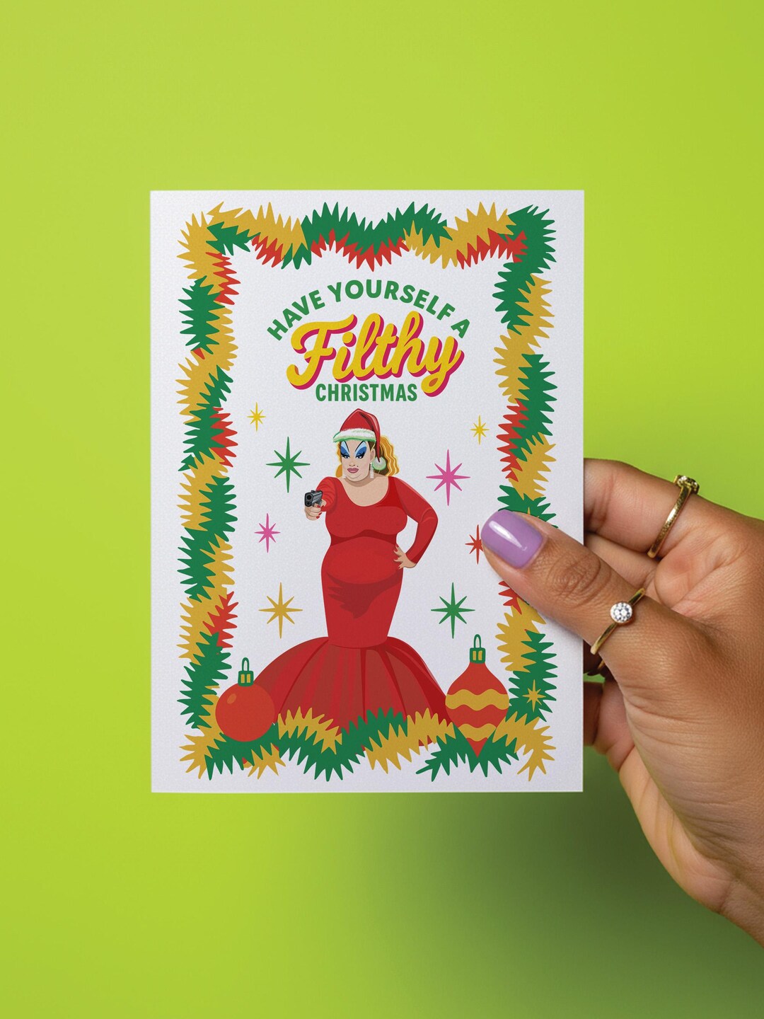Divine Drag Queen Christmas Card - 5x7 Pearlescent Shimmer -john Waters ...