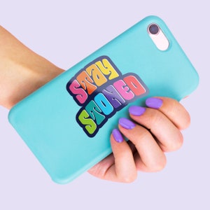 Rainbow stay Stoned Premium Vinyl Sticker, 420 Stoner Stickers, Glossy ...